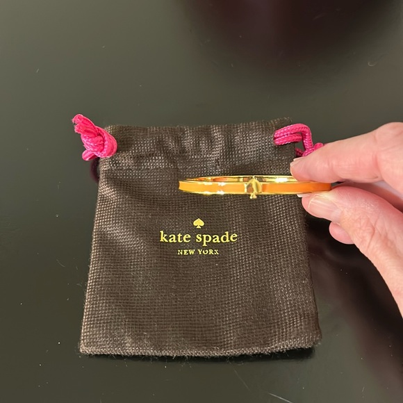 kate spade | Jewelry | Kate Spade Thin Orange Enamel And Gold Bangle ...